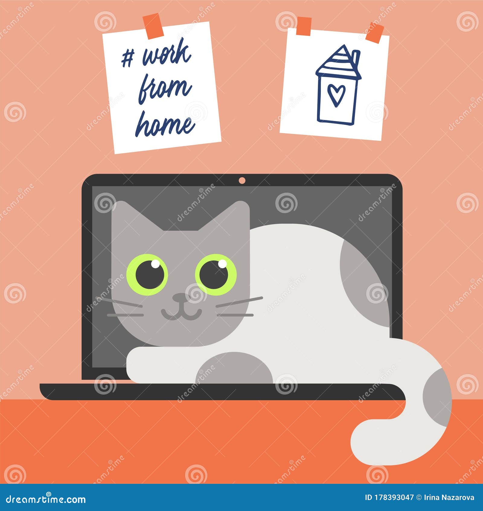 The Note Work from Home. Home Work Stock Vector - Illustration of ...