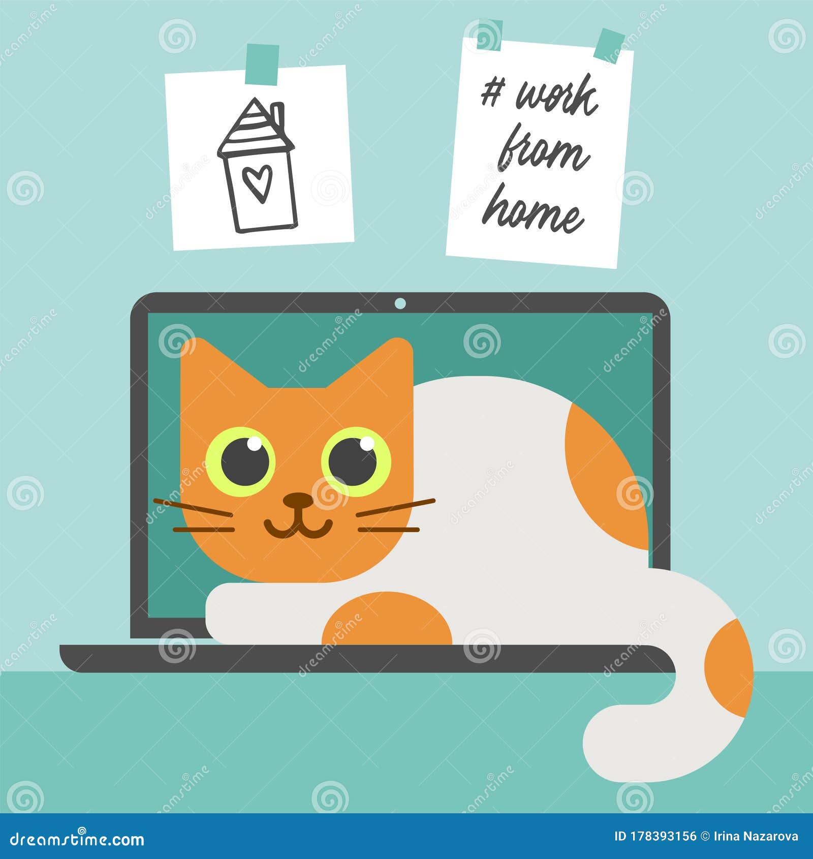 The Note Work from Home. Home Work Stock Vector - Illustration of ...