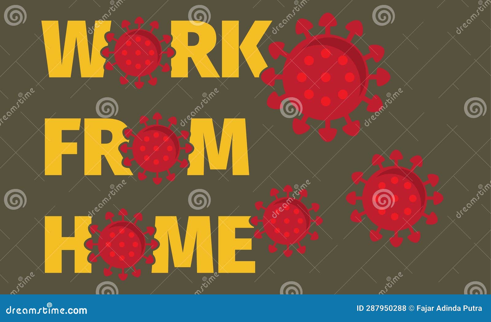 COVID-19 Coronavirus Illustration Concept. Work from Home Banner. Stock ...