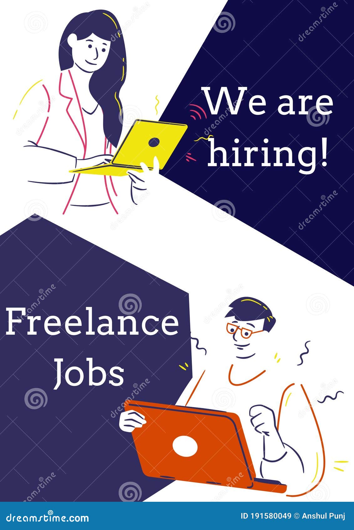 Work from Home Advertisement for Companies. we are Hiring Poster Stock ...