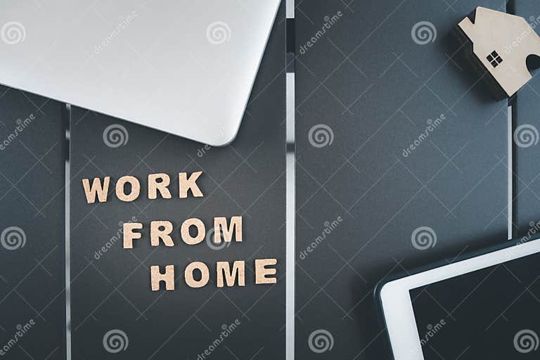 Work from Home Background Concept Stock Image - Image of laptop ...