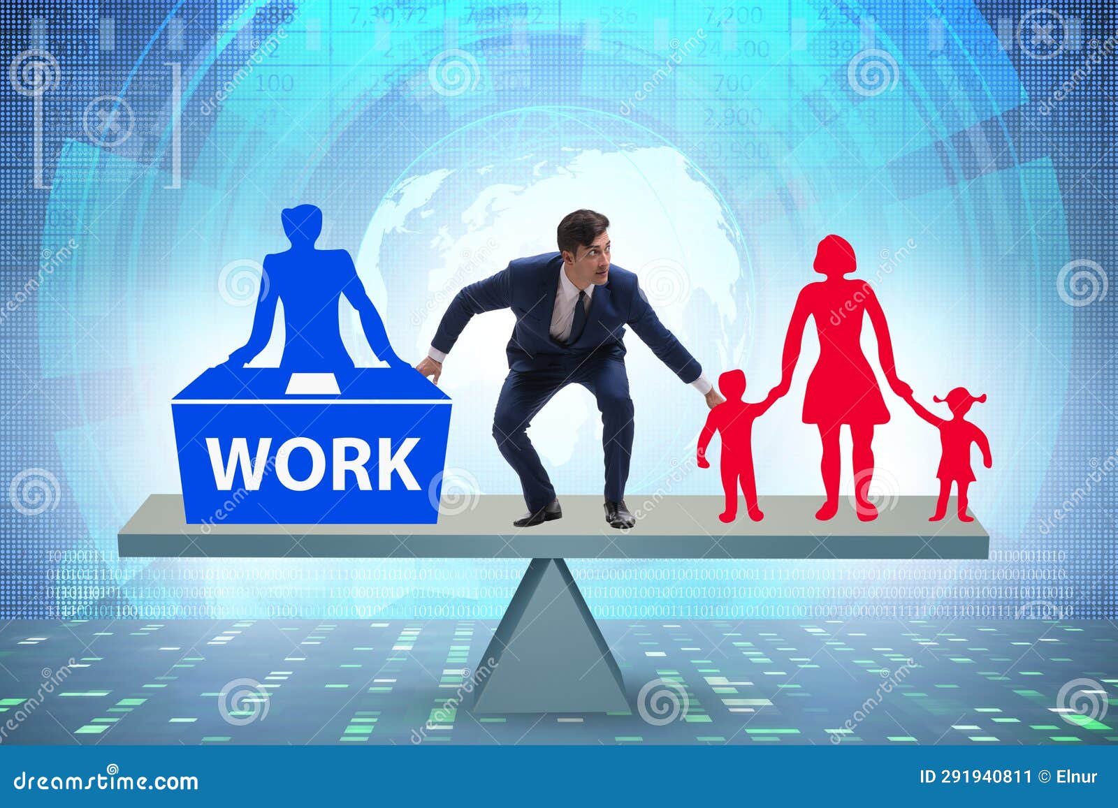 Work Home Balance with Business People Stock Image - Image of decision ...