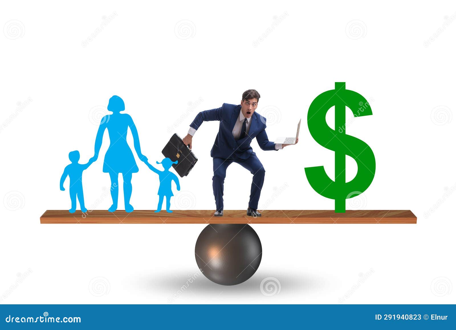 Work Home Balance with Business People Stock Image - Image of business ...