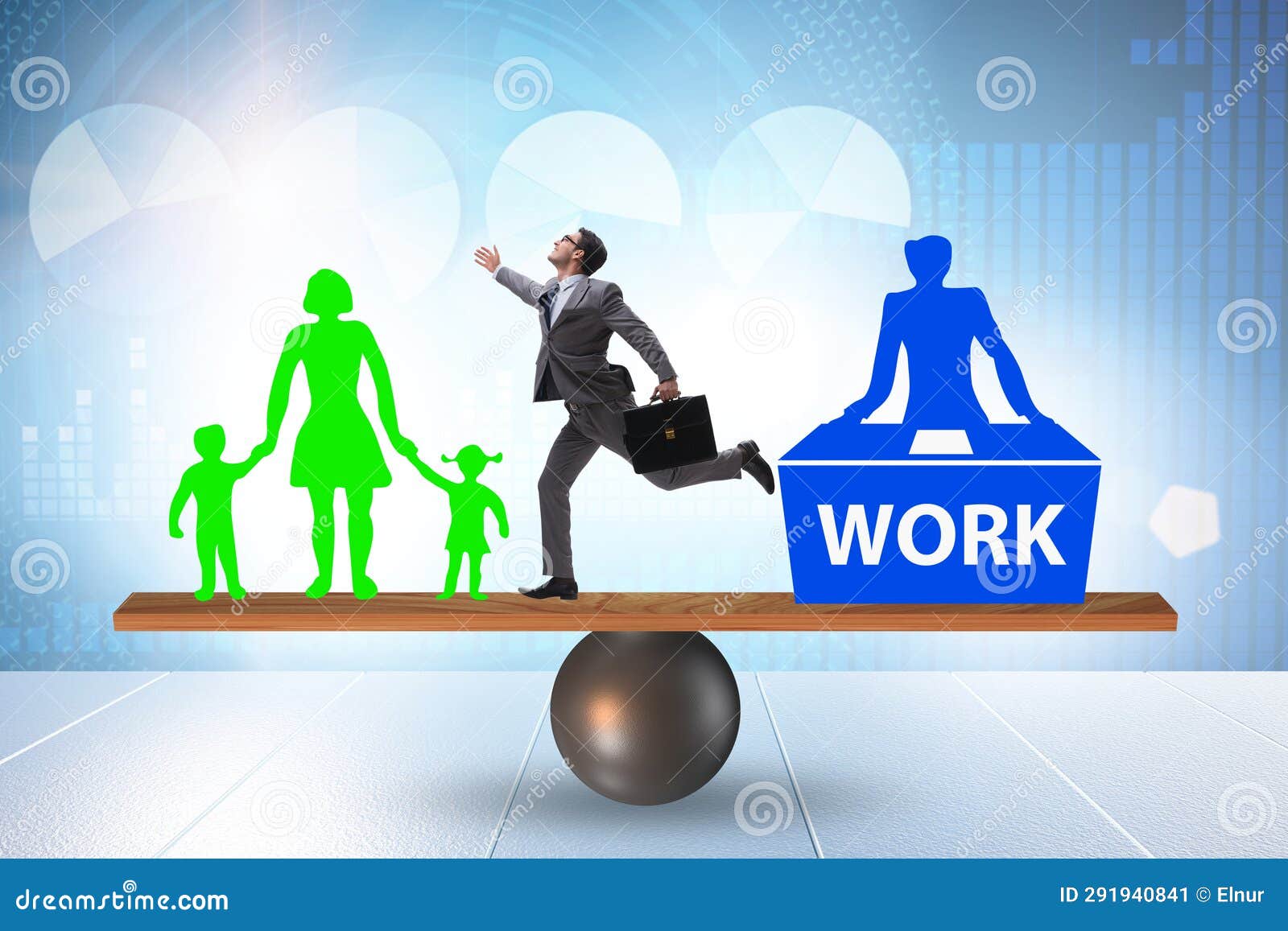 Work Home Balance with Business People Stock Image - Image of balancing ...