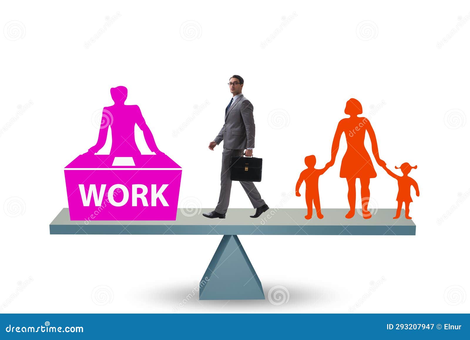 Work Home Balance with Business People Stock Image - Image of children ...