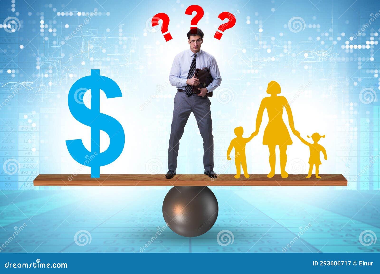 Work Home Balance with Business People Stock Image - Image of fear ...