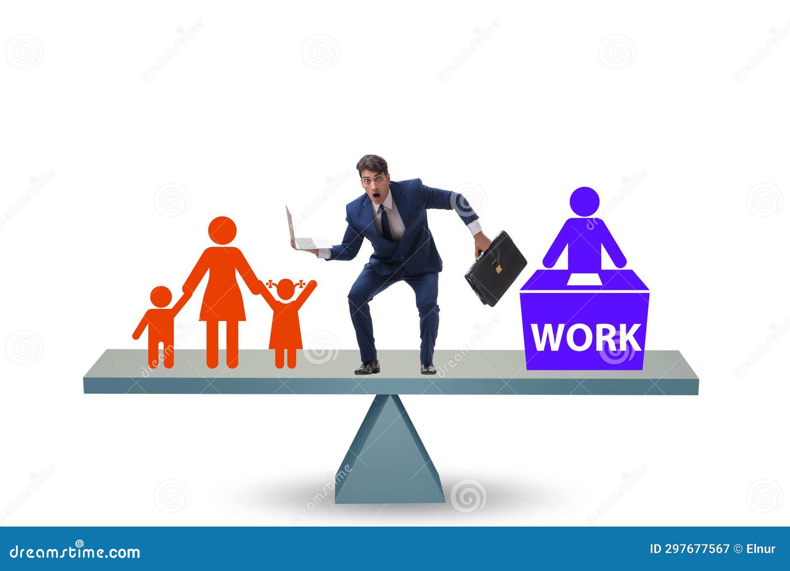 Work Home Balance with Business People Stock Image - Image of ...