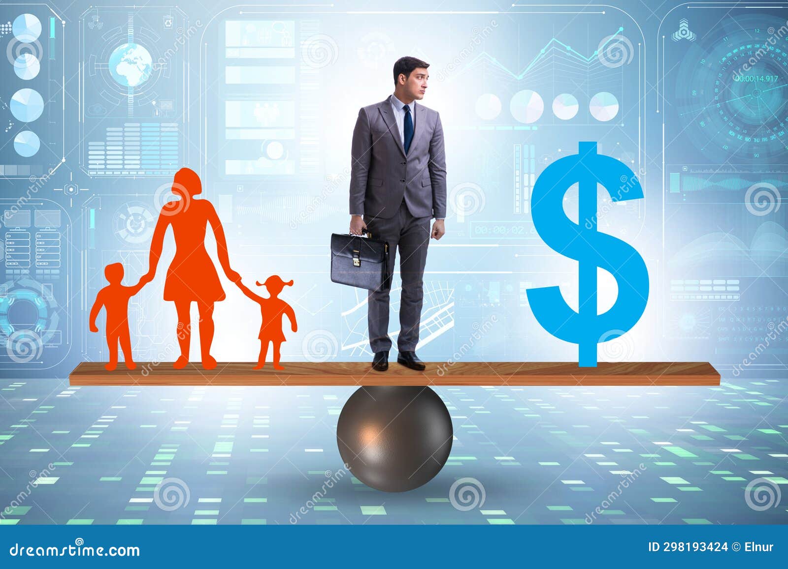 Work Home Balance with Business People Stock Photo - Image of problem ...