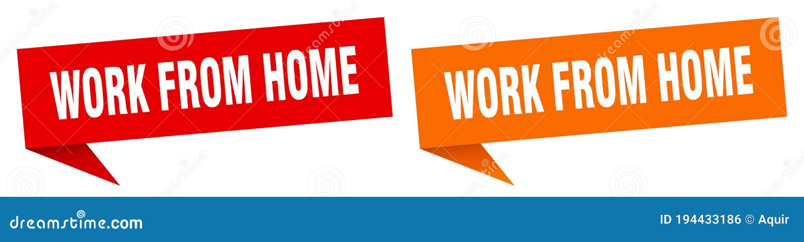 Work from Home Banner. Work from Home Speech Bubble Label Set Stock ...