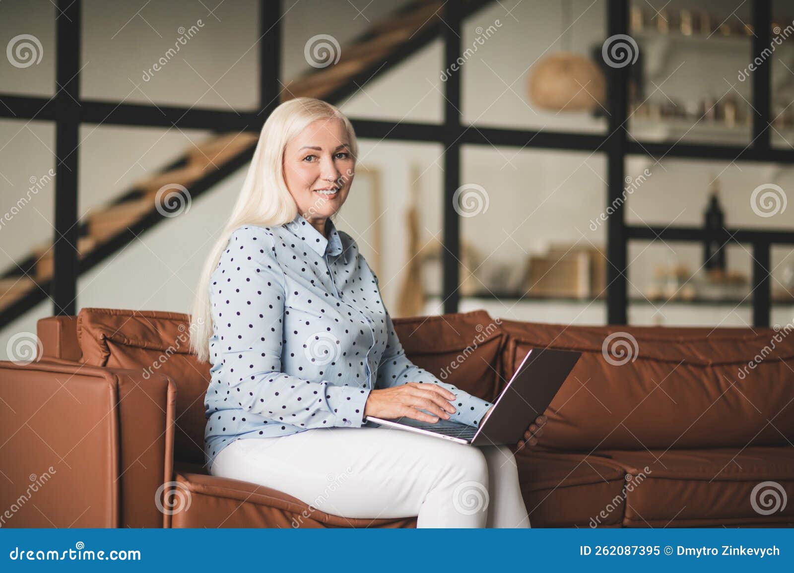 Blonde Woman Working on the Laptop Stock Image - Image of selfemployed ...