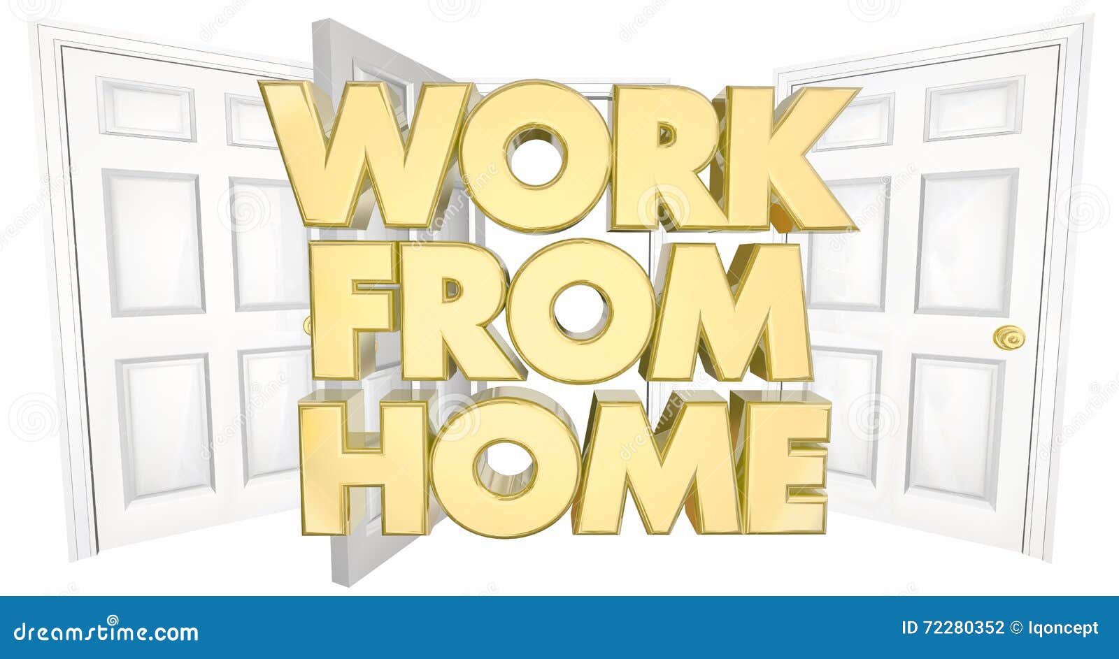 Work from Home Business Open Door Words 3d Illustration Stock ...