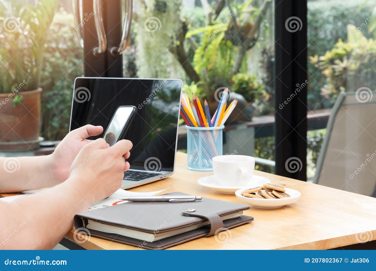 Work from Home,Businessman Working Remotely from Home. Using Computer ...