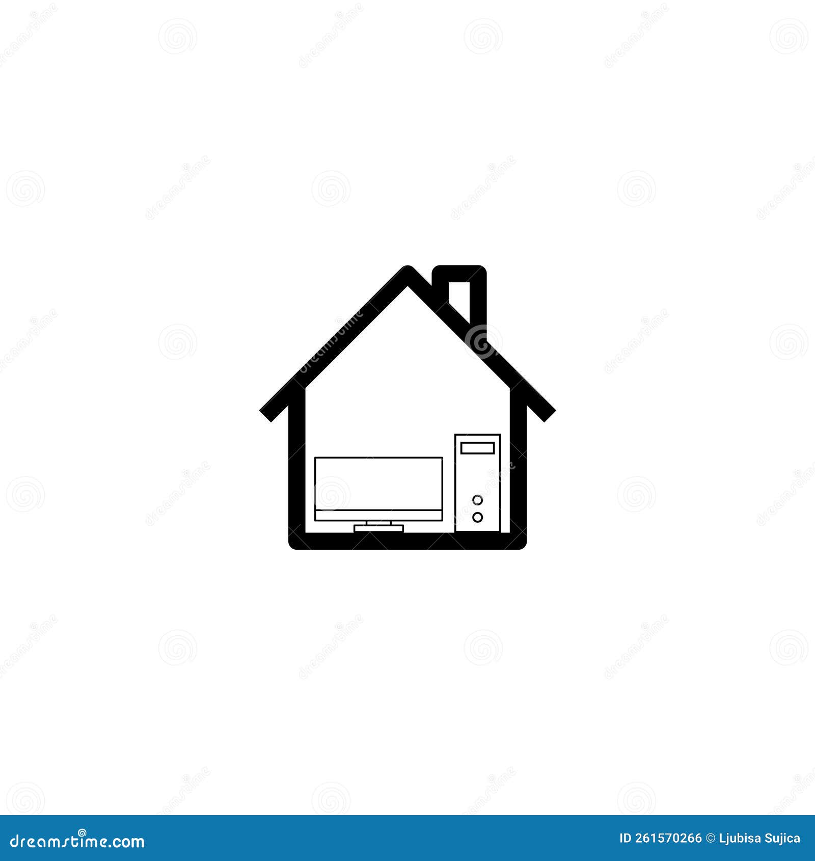 Work from Home Computer Icon Isolated on White Background Stock Vector ...