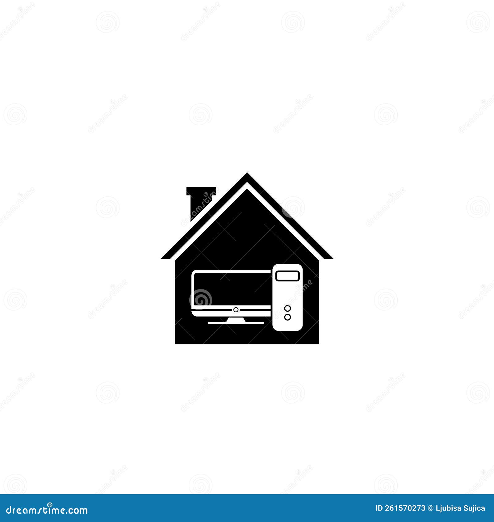 Work from Home Computer Icon Isolated on White Background Stock Vector ...