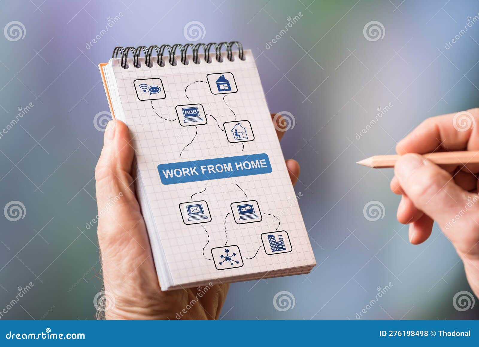 Work from Home Concept on a Notepad Stock Photo - Image of solution ...