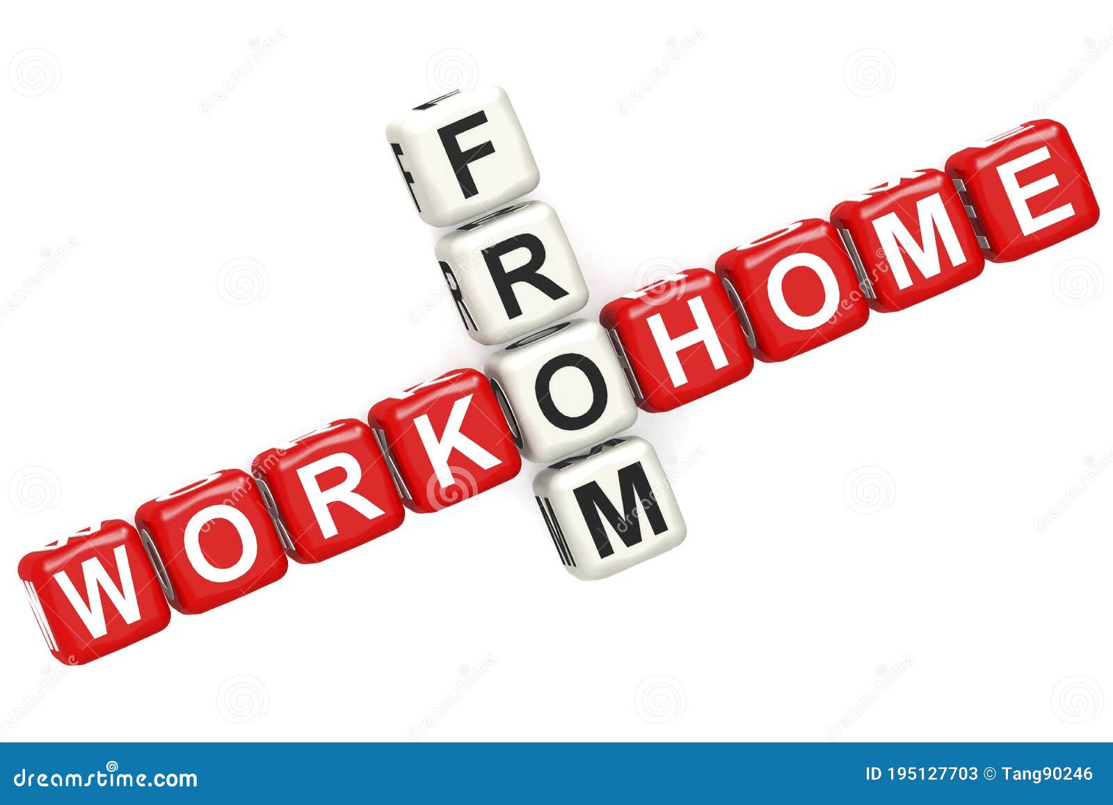 Work from Home Cube Isolated on White Background Stock Illustration ...