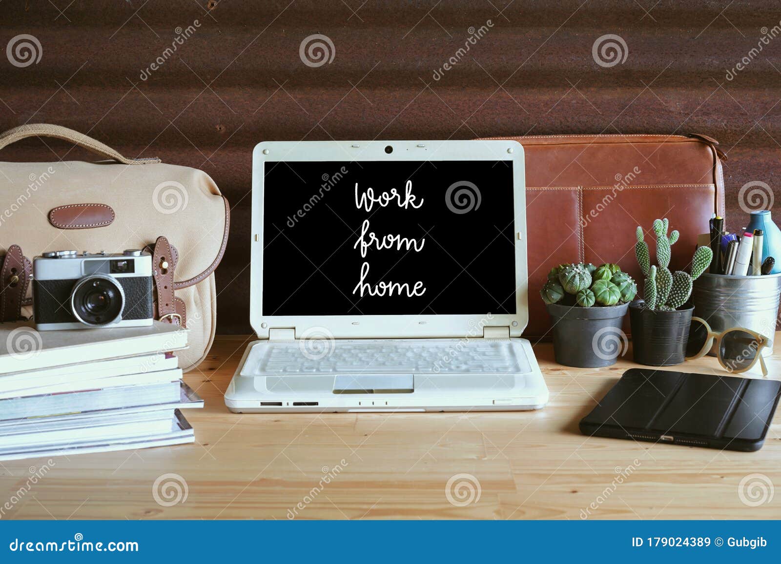 Work from Home Hand Lettering on Computer Screen with Creative ...