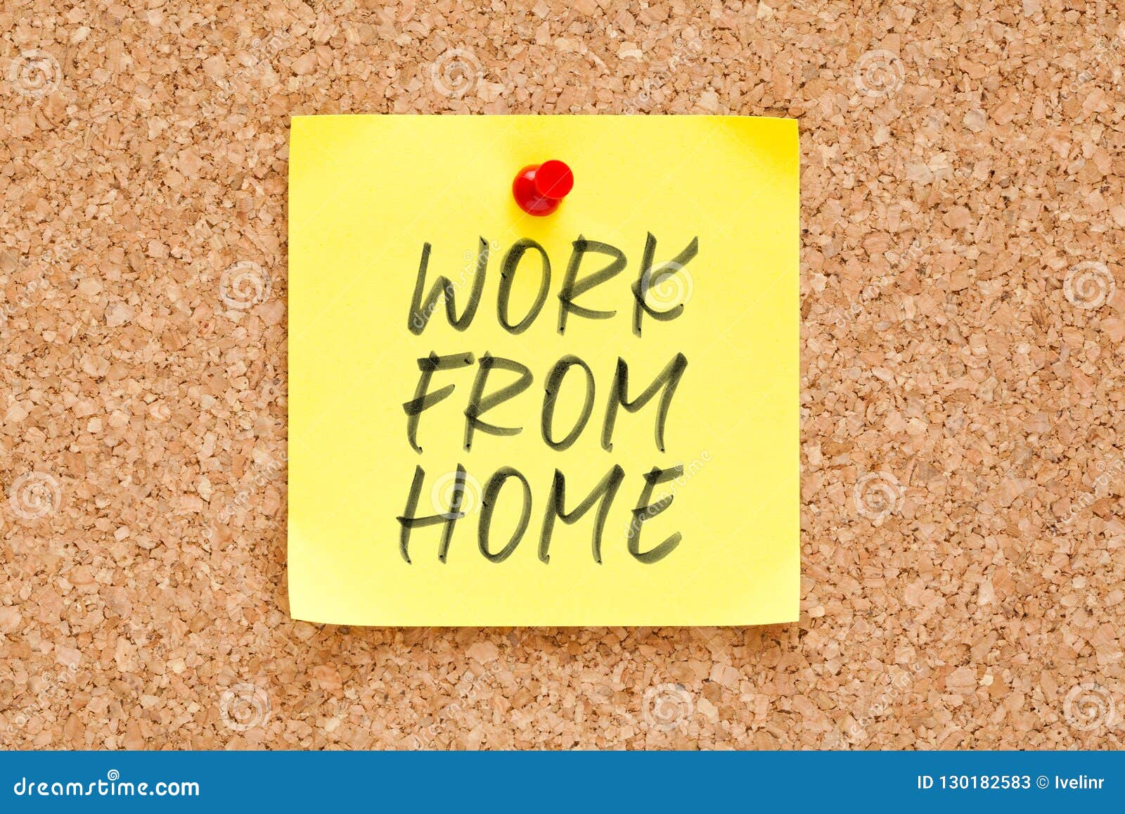 Work from Home Handwritten on Sticky Note Stock Image - Image of manage ...