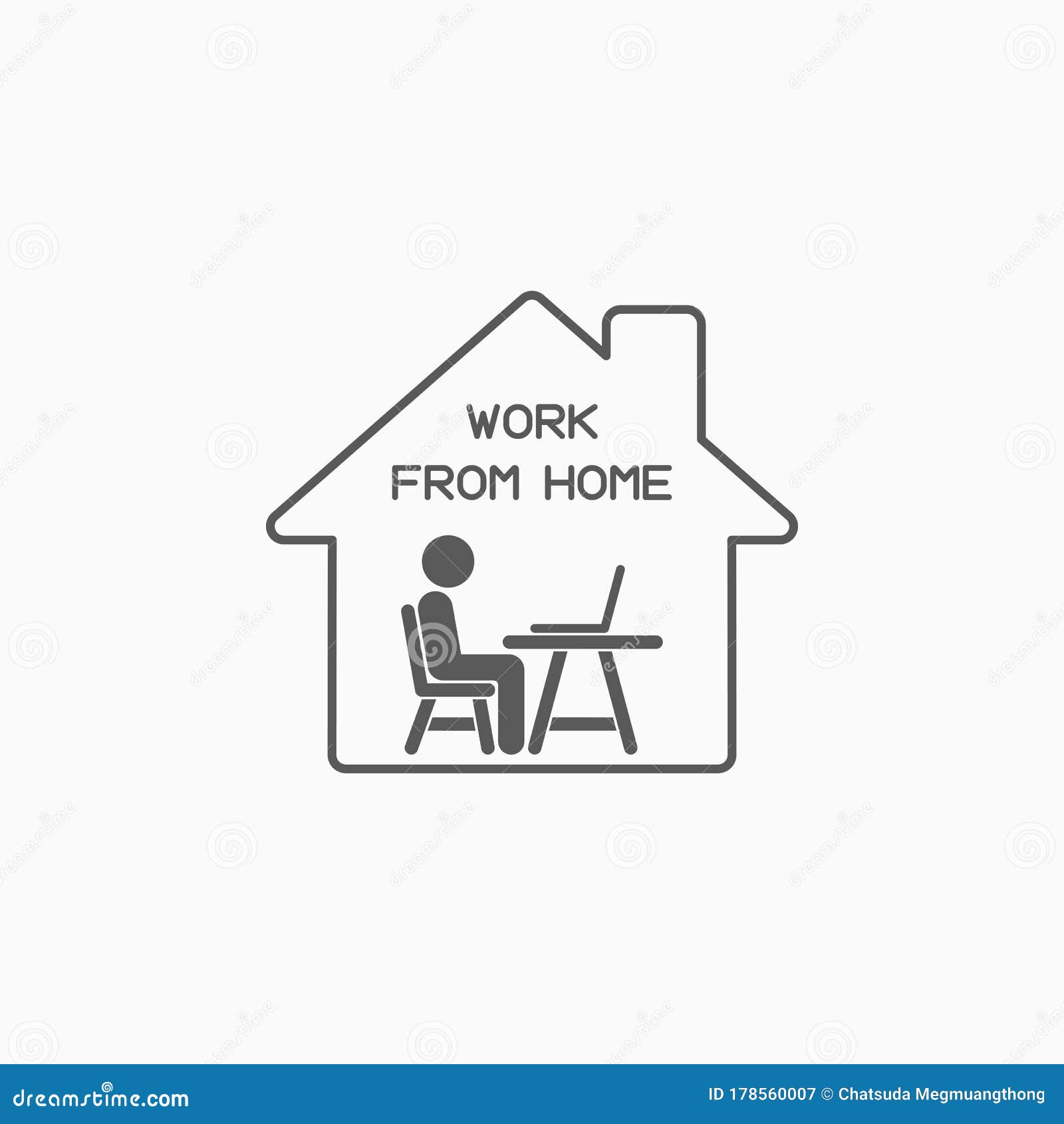 Work from Home Icon, Work at Home Vector Stock Vector - Illustration of ...