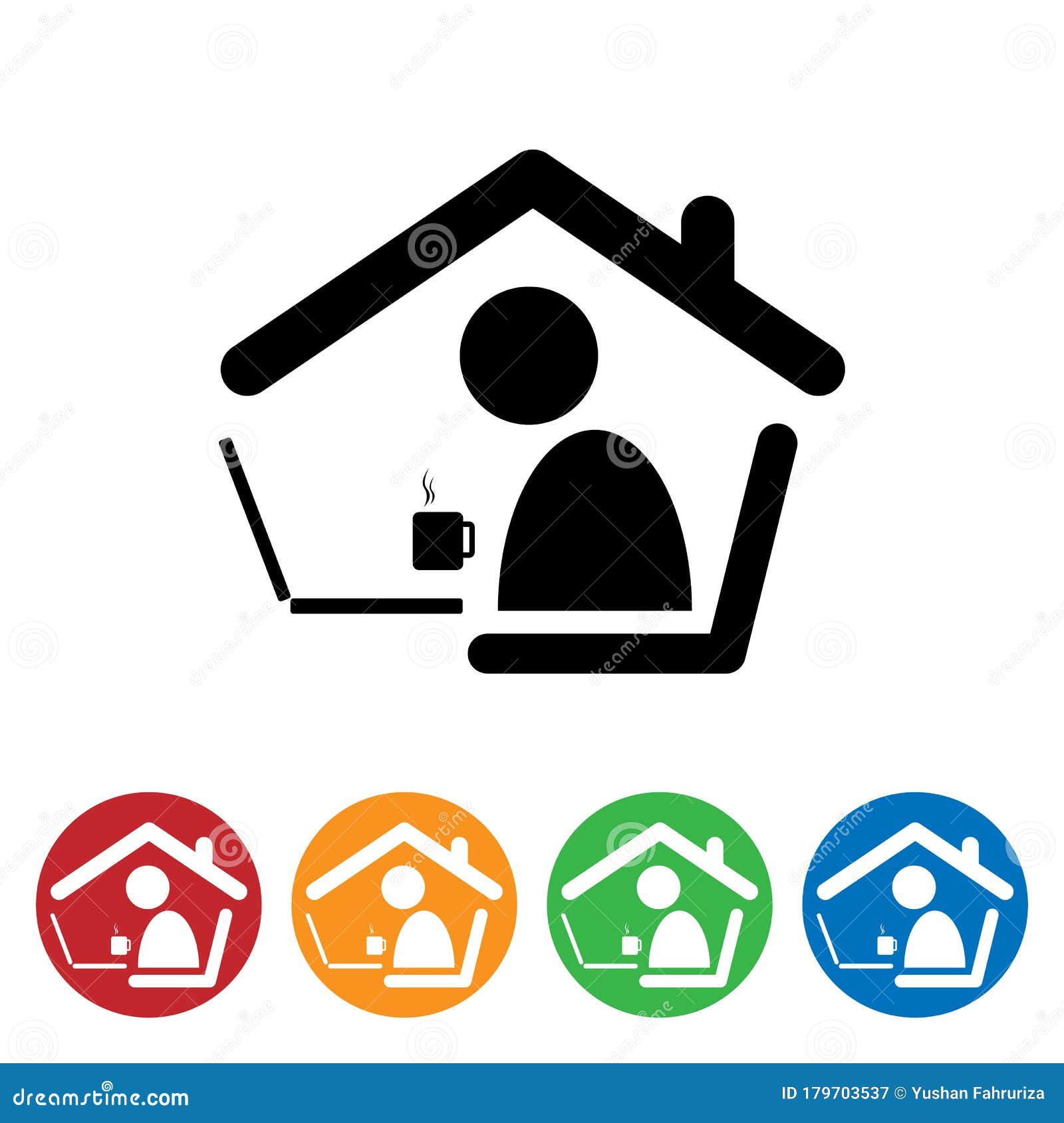 Work from home icon stock illustration. Illustration of design - 179703537