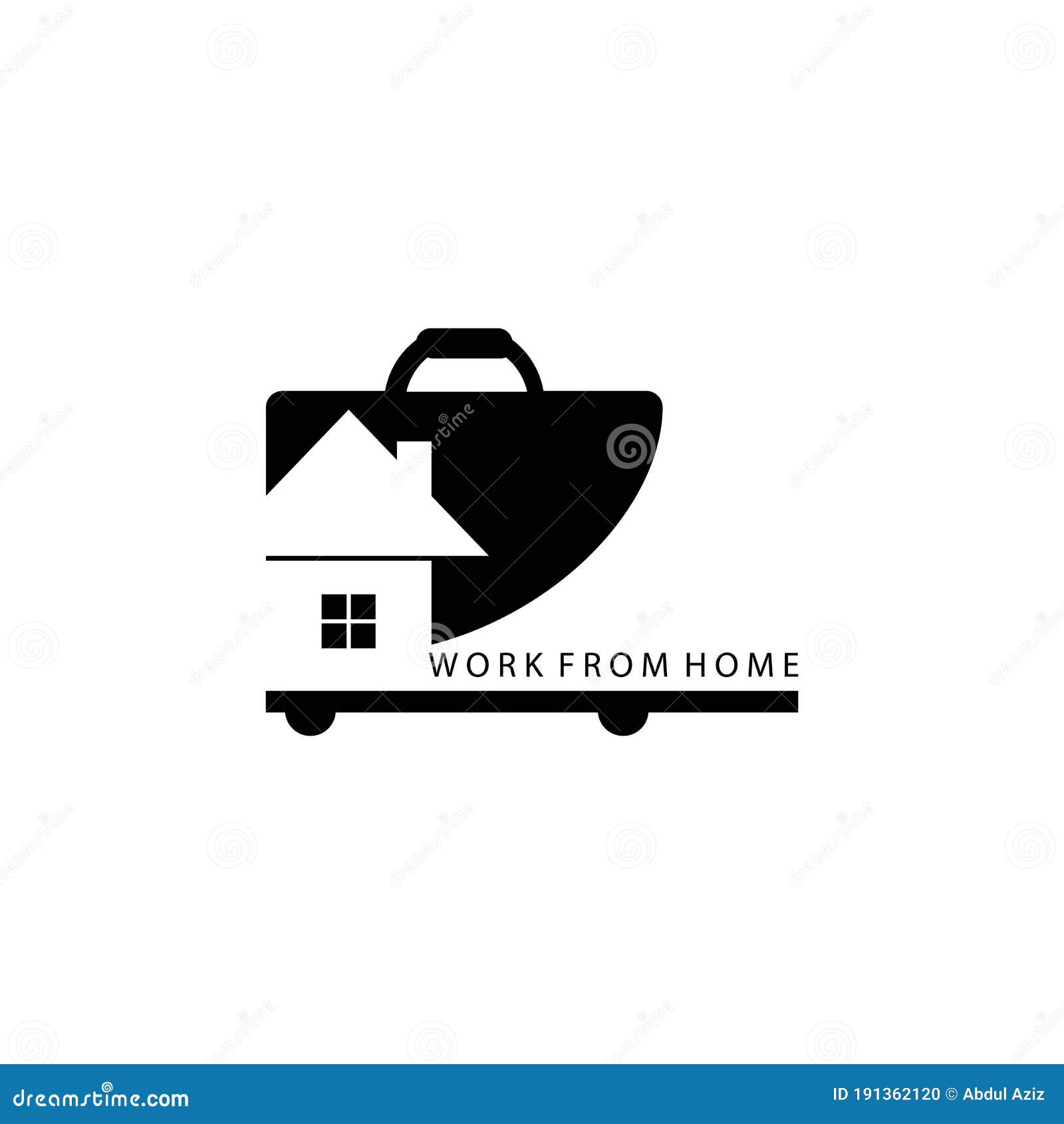 Work from Home Illustration Logo Vector Stock Vector - Illustration of ...