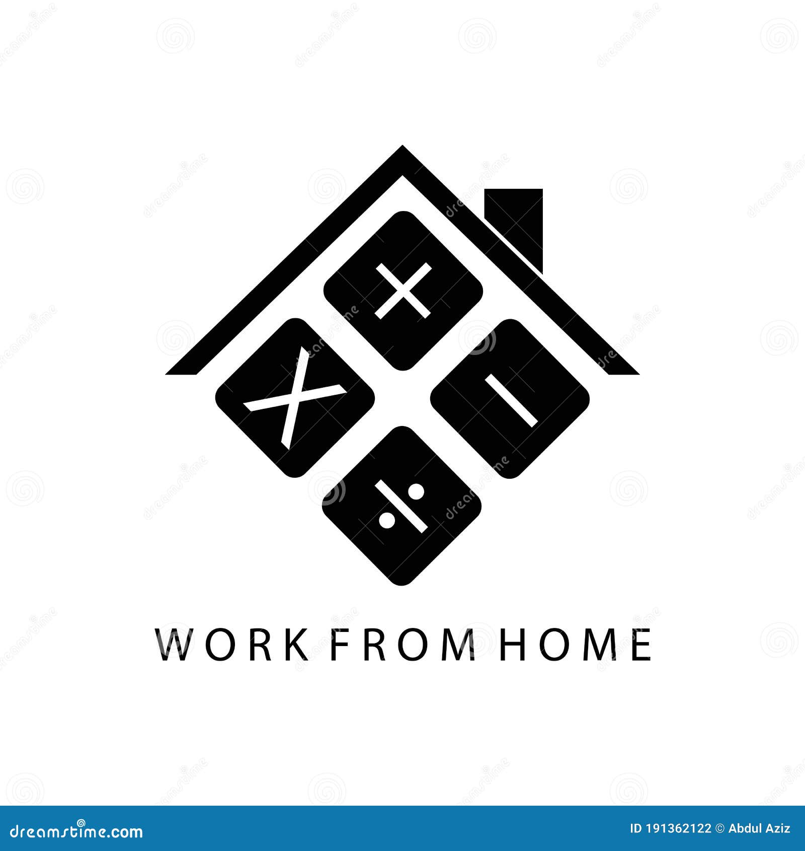 Work from Home Illustration Logo Vector Stock Vector - Illustration of ...