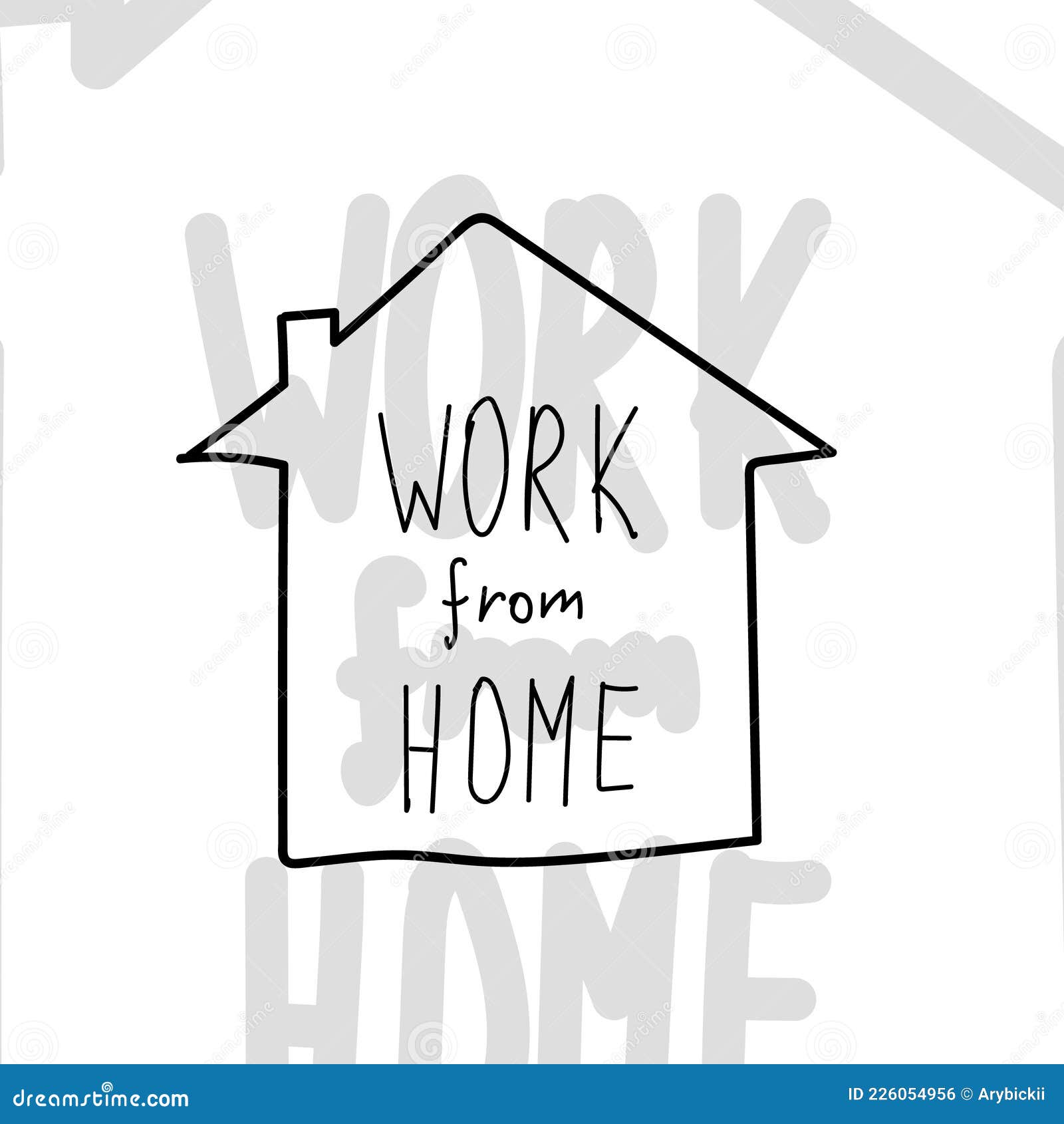 Work from Home Lettering Style. Vector Stock Vector - Illustration of ...