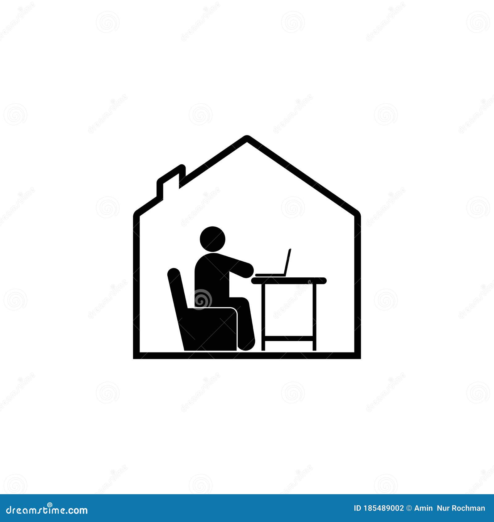 Work from home logo stock vector. Illustration of distance - 185489002