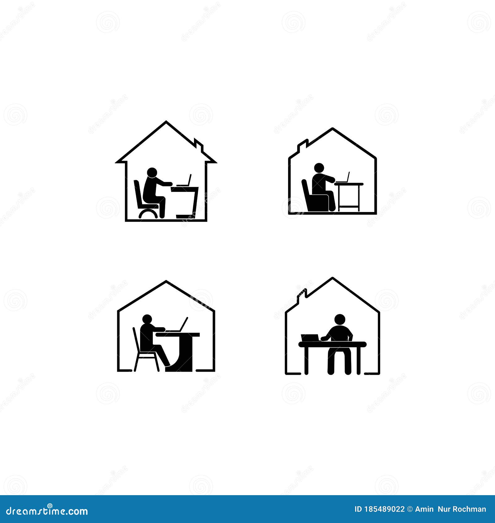 Work from home logo stock vector. Illustration of house - 185489022