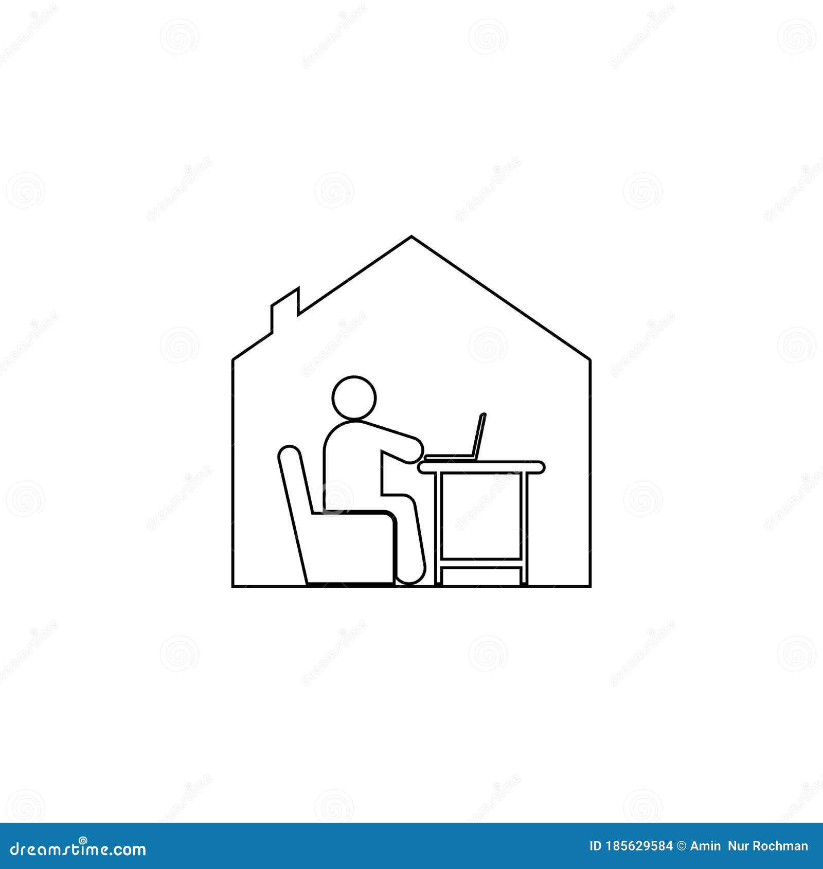 Work from home logo stock vector. Illustration of online - 185629584