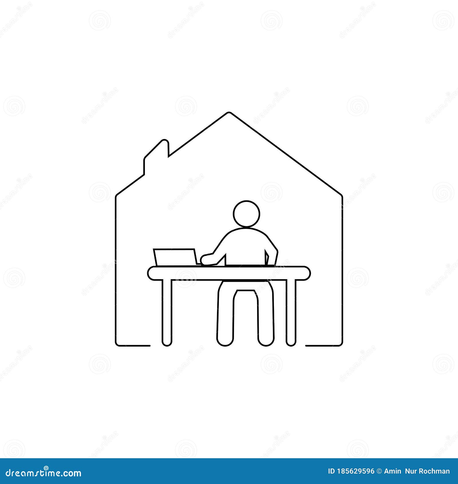 Work from home logo stock vector. Illustration of stay - 185629596