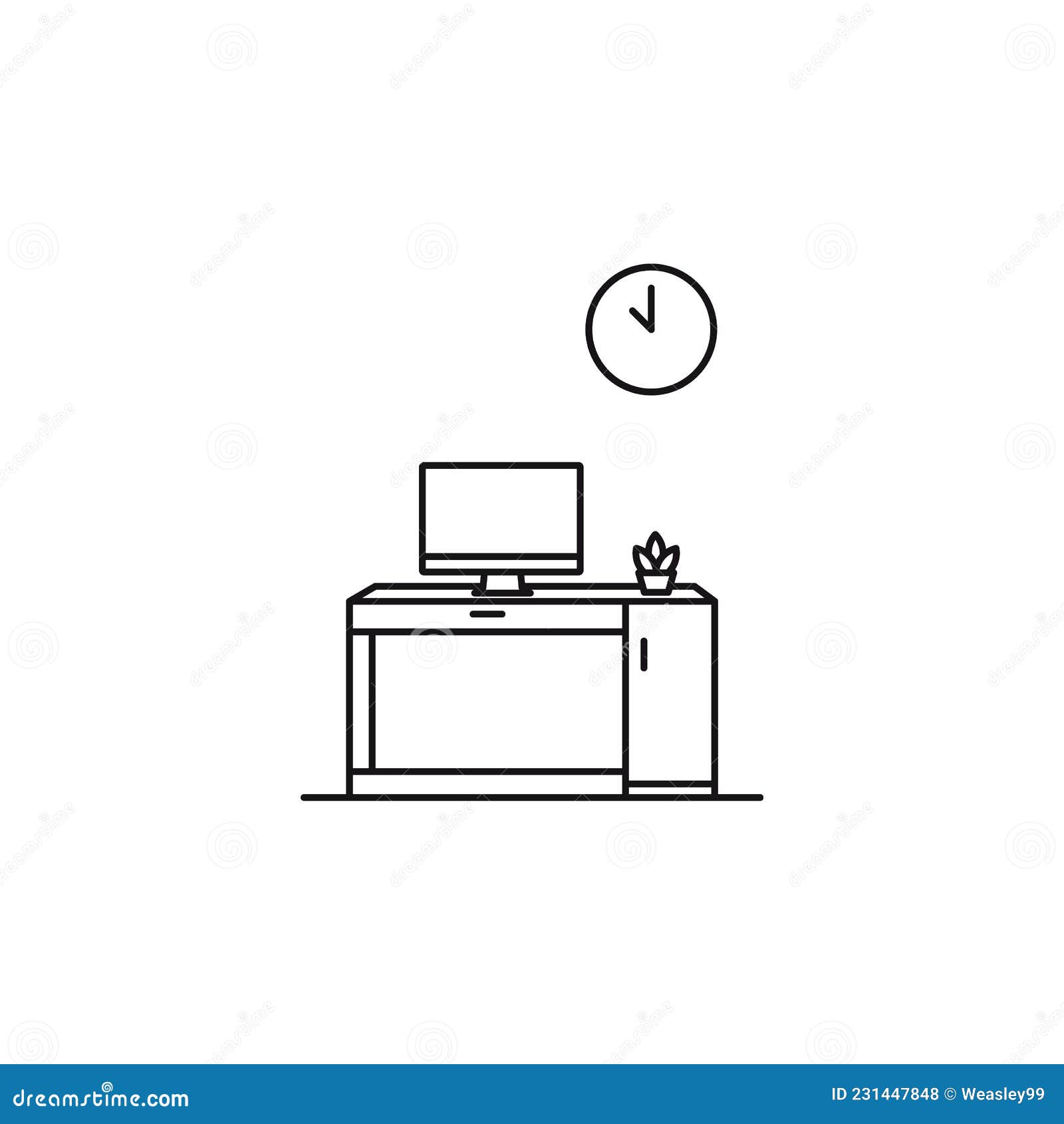 Work from Home Logo, Table Desk Icon. Workplace, Home or Office Desk ...