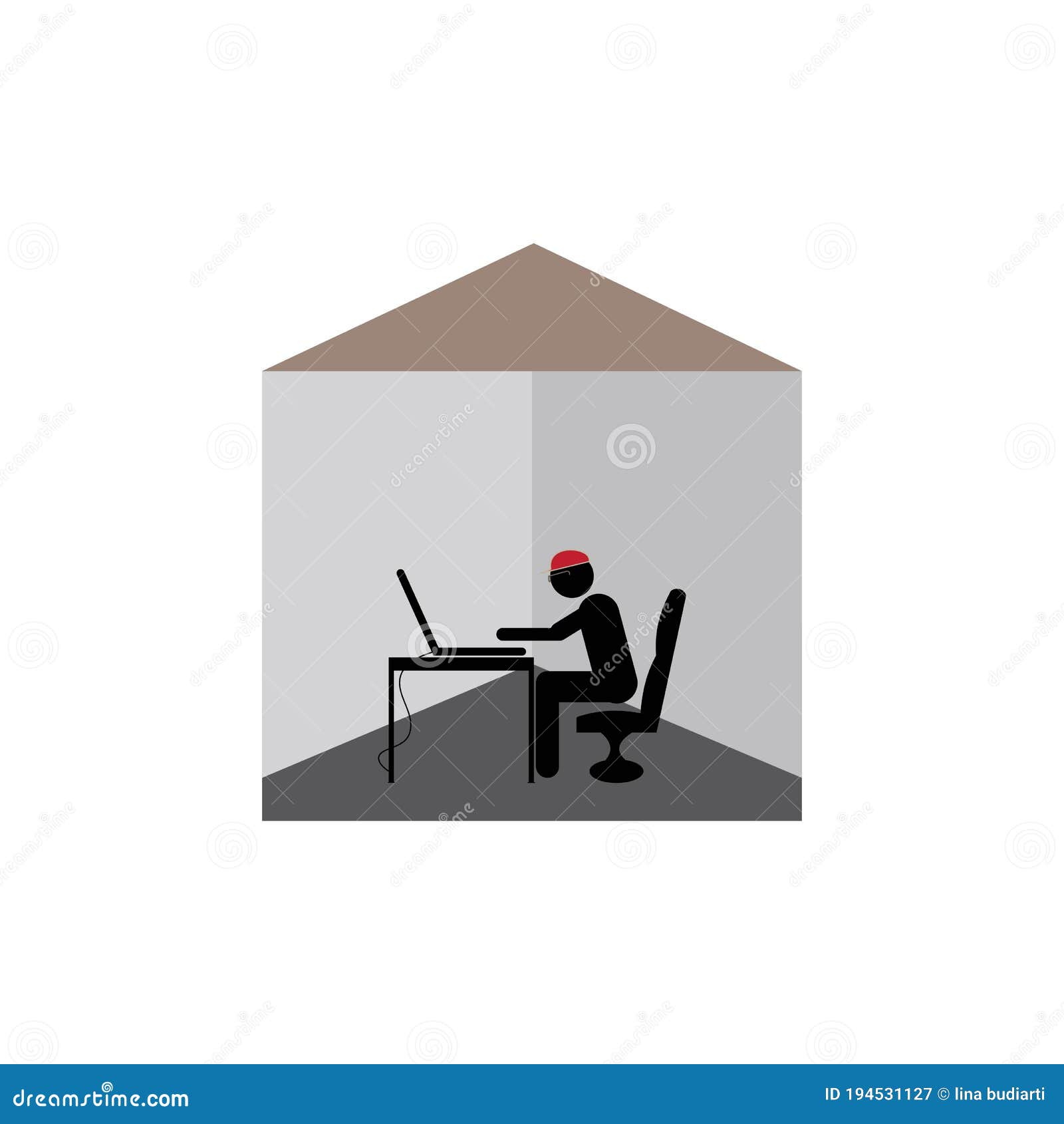 Work from home logo stock vector. Illustration of thin - 194531127