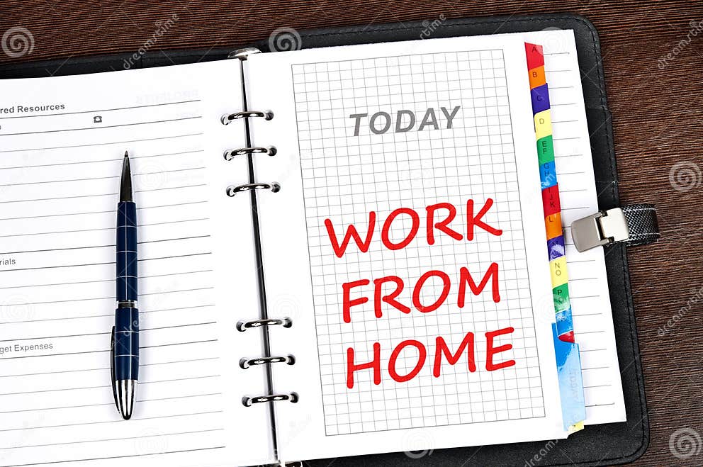 Work from home message stock image. Image of open, book - 22545043
