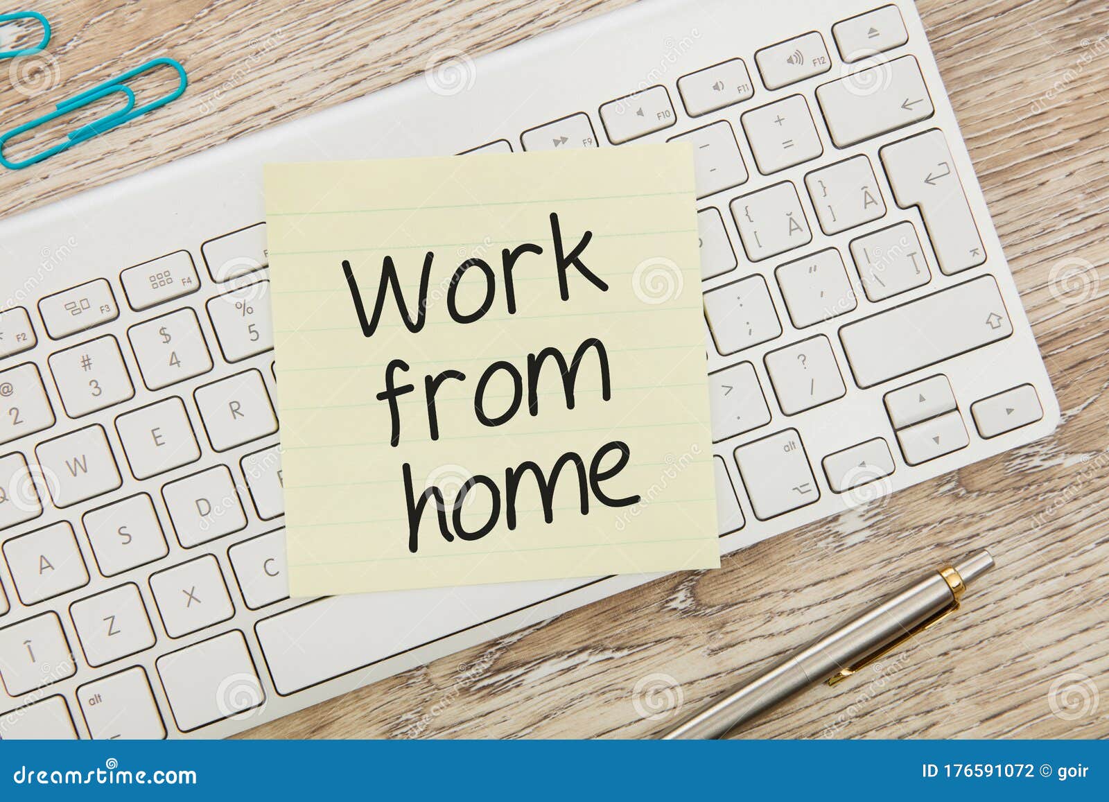 Work from Home Message on Post-it Stock Photo - Image of infectious ...