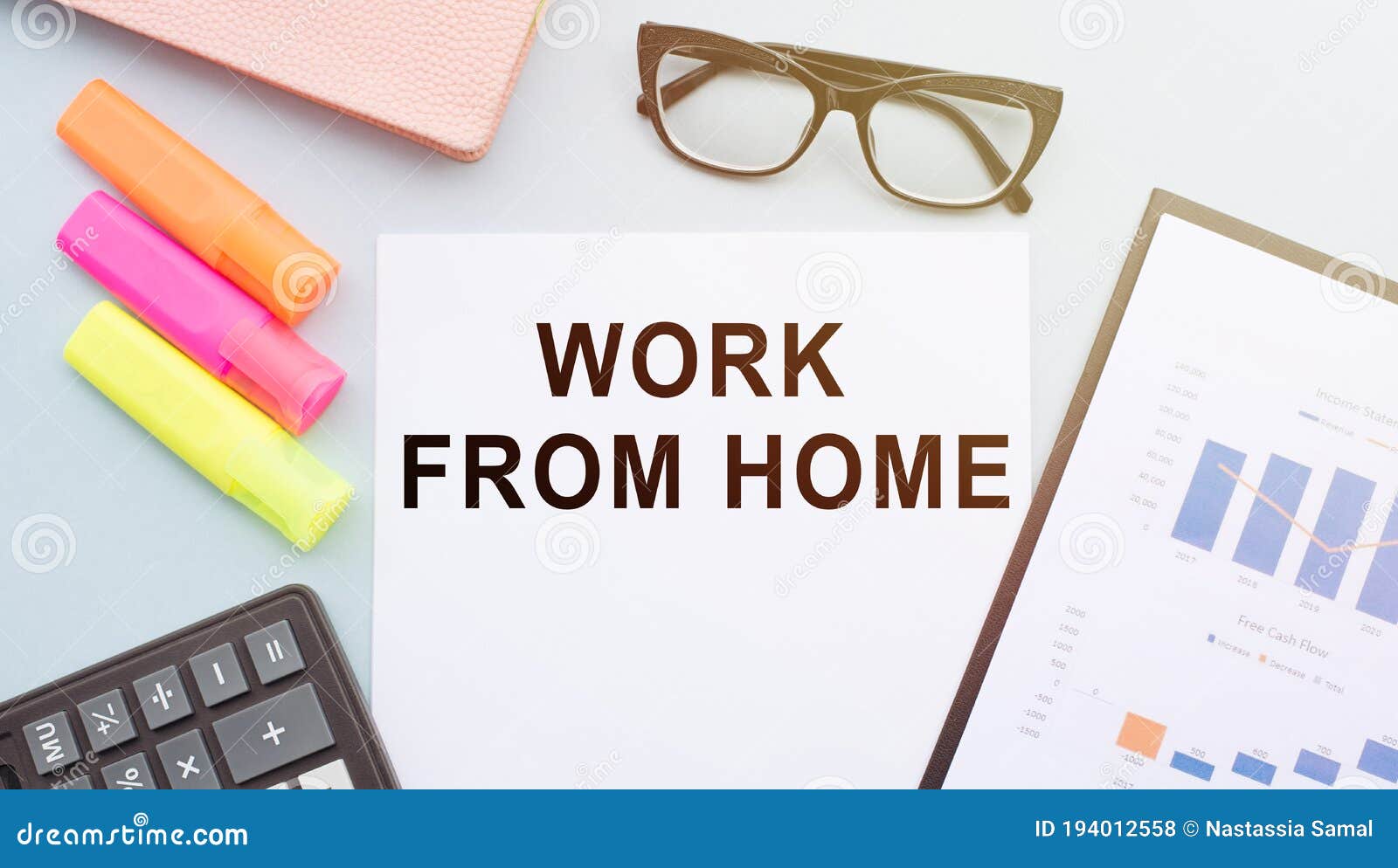 Work from Home Message on Today Page Stock Photo - Image of laptop ...