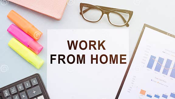 Work from Home Message on Today Page Stock Photo - Image of laptop ...