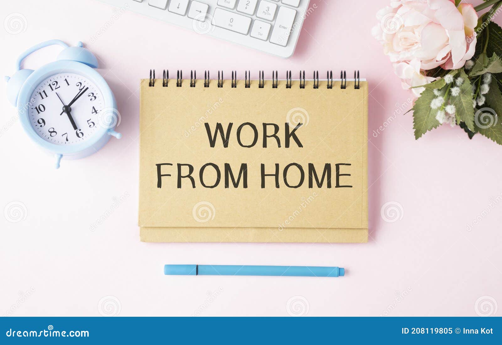 Work from Home Message on Today Stock Image - Image of binder, home ...