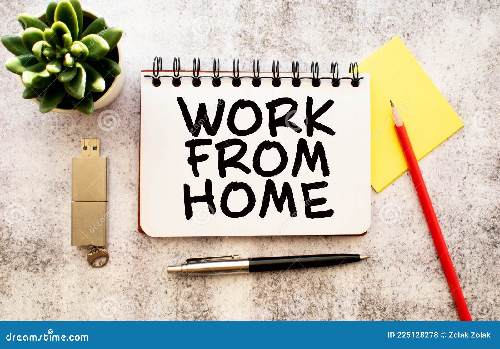 Work from Home Message on Today Page Stock Photo - Image of reminder ...