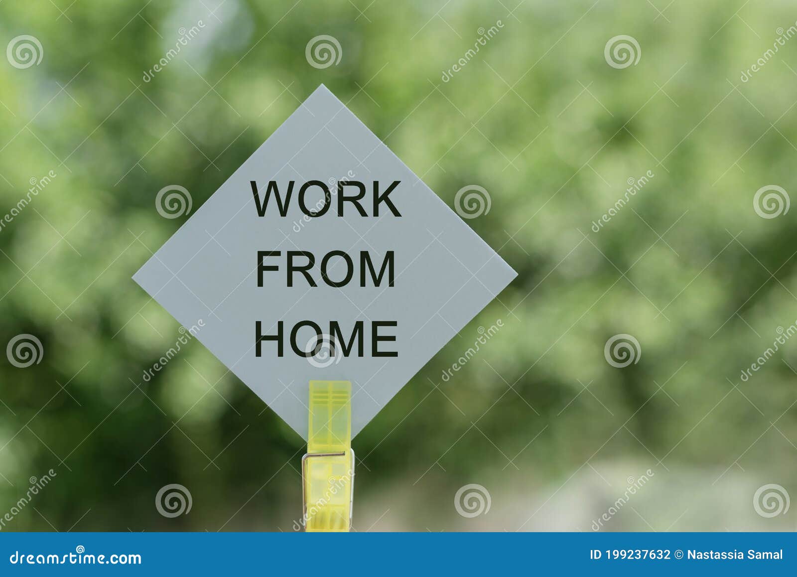 Work from Home Message on Today Page on Notes on a Green Background ...