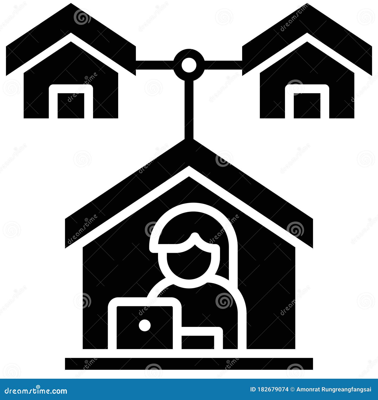 Work from Home with Network Connection Vector Stock Vector ...