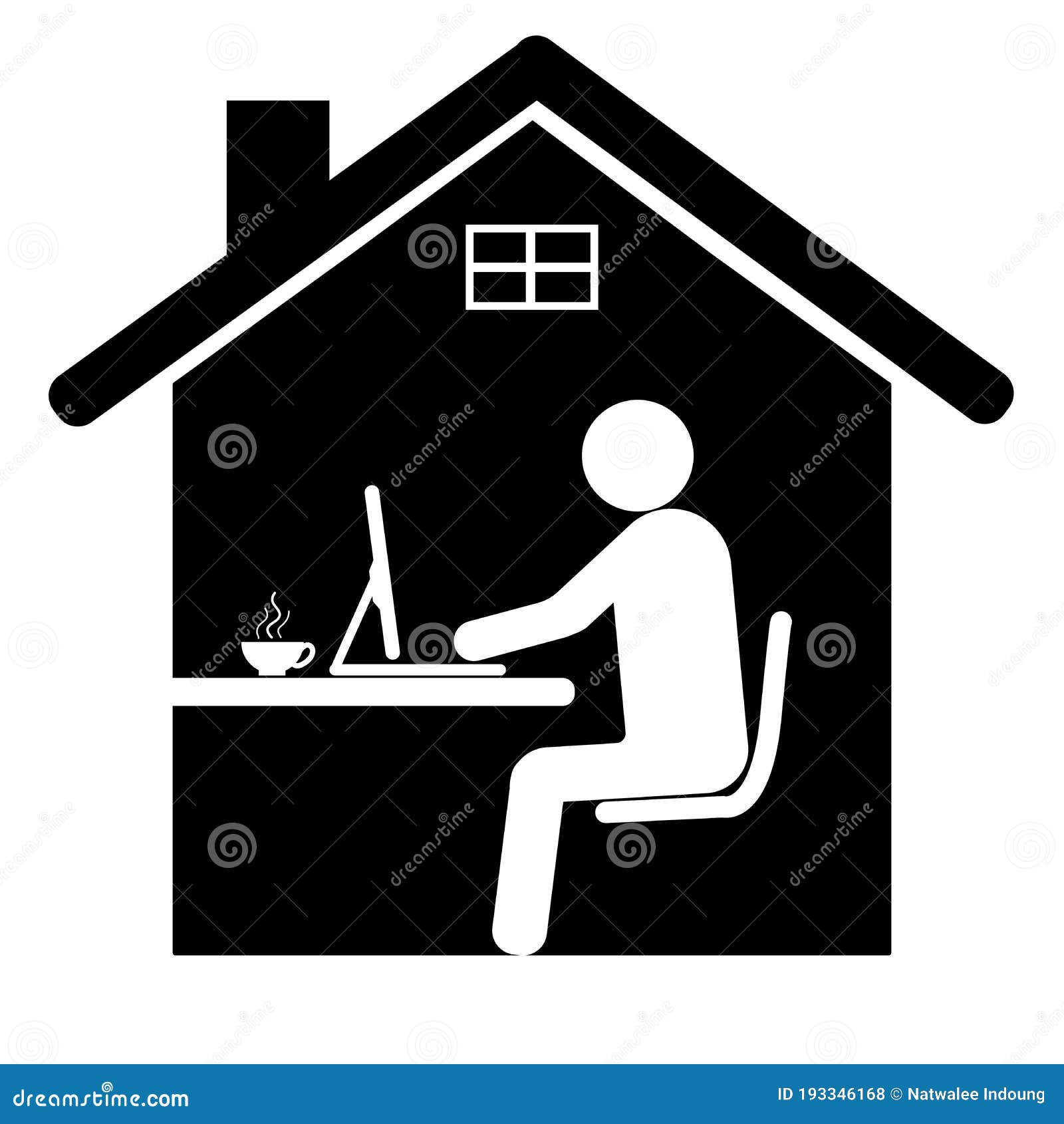 Work from Home. Professional Working on Computer at Home Stock Vector ...