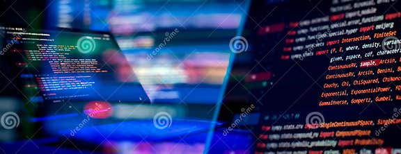 Work From Home Programmer Coding Code On Notebook Screen At Home Stock Image Image Of 9624