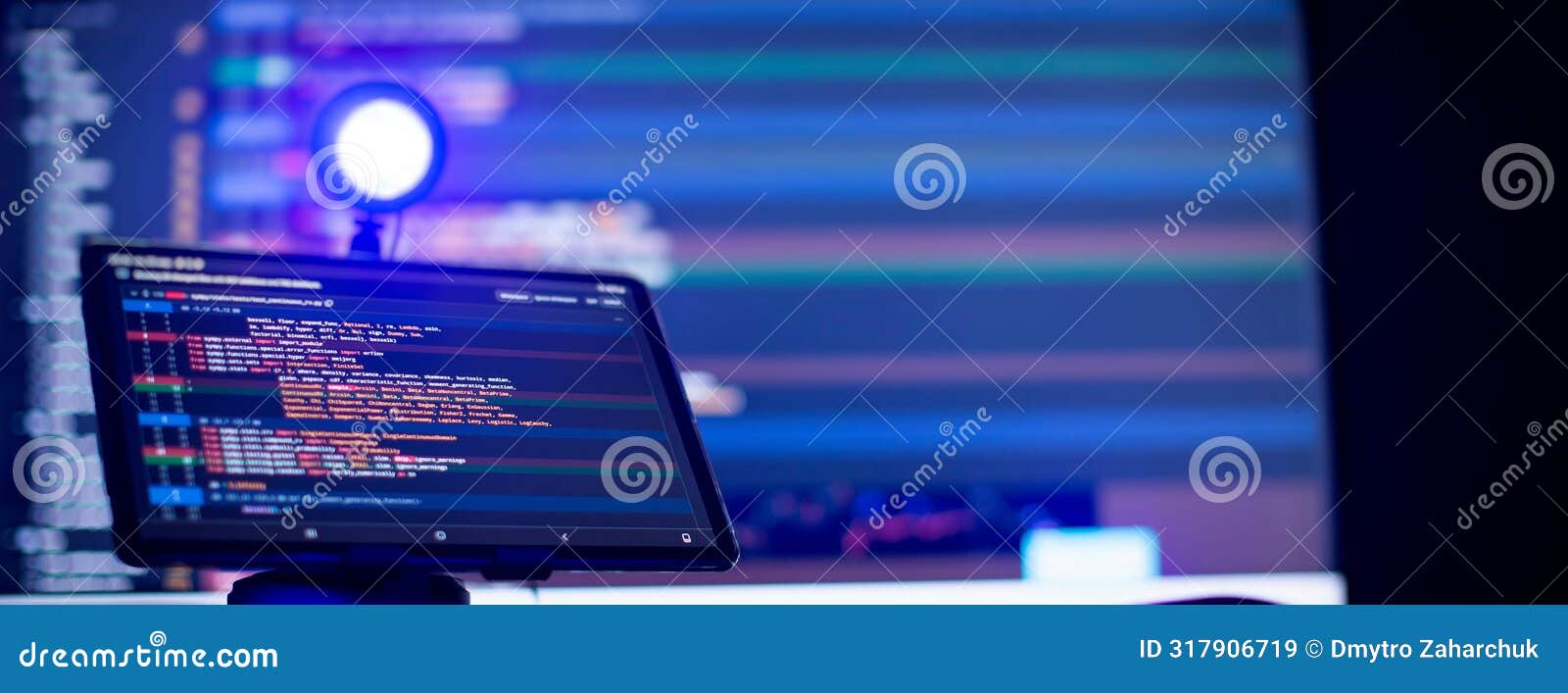 Work From Home Programmer Coding Code On Notebook Screen At Home Stock Image Image Of