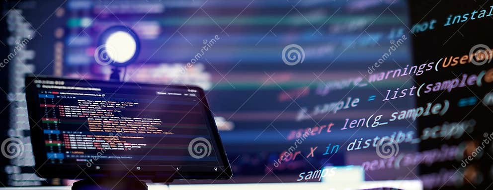 Work From Home Programmer Coding Code On Notebook Screen At Home 5850