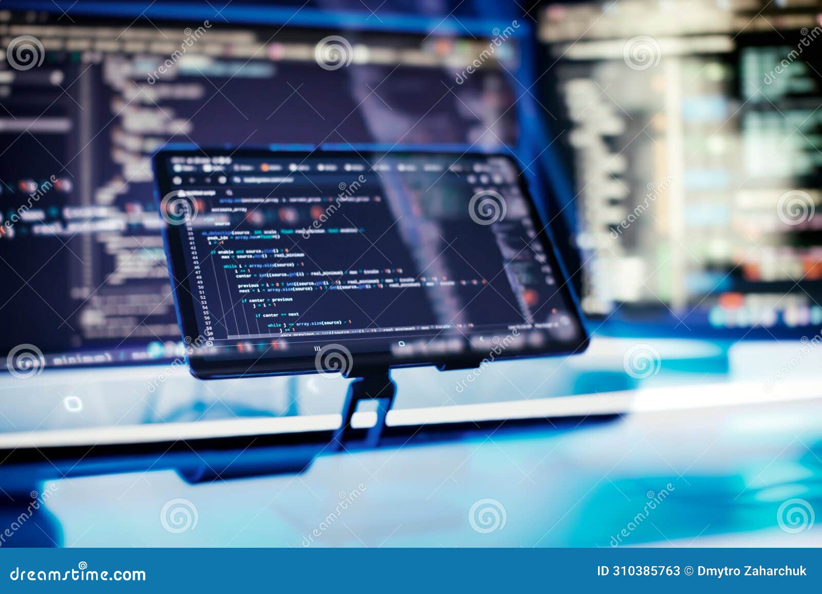 Work From Home Programmer Coding Code On Notebook Screen At Home 2398