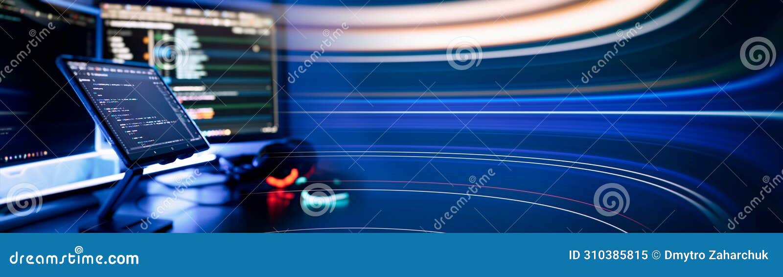 Work From Home Programmer Coding Code On Notebook Screen At Home Stock Image Image Of