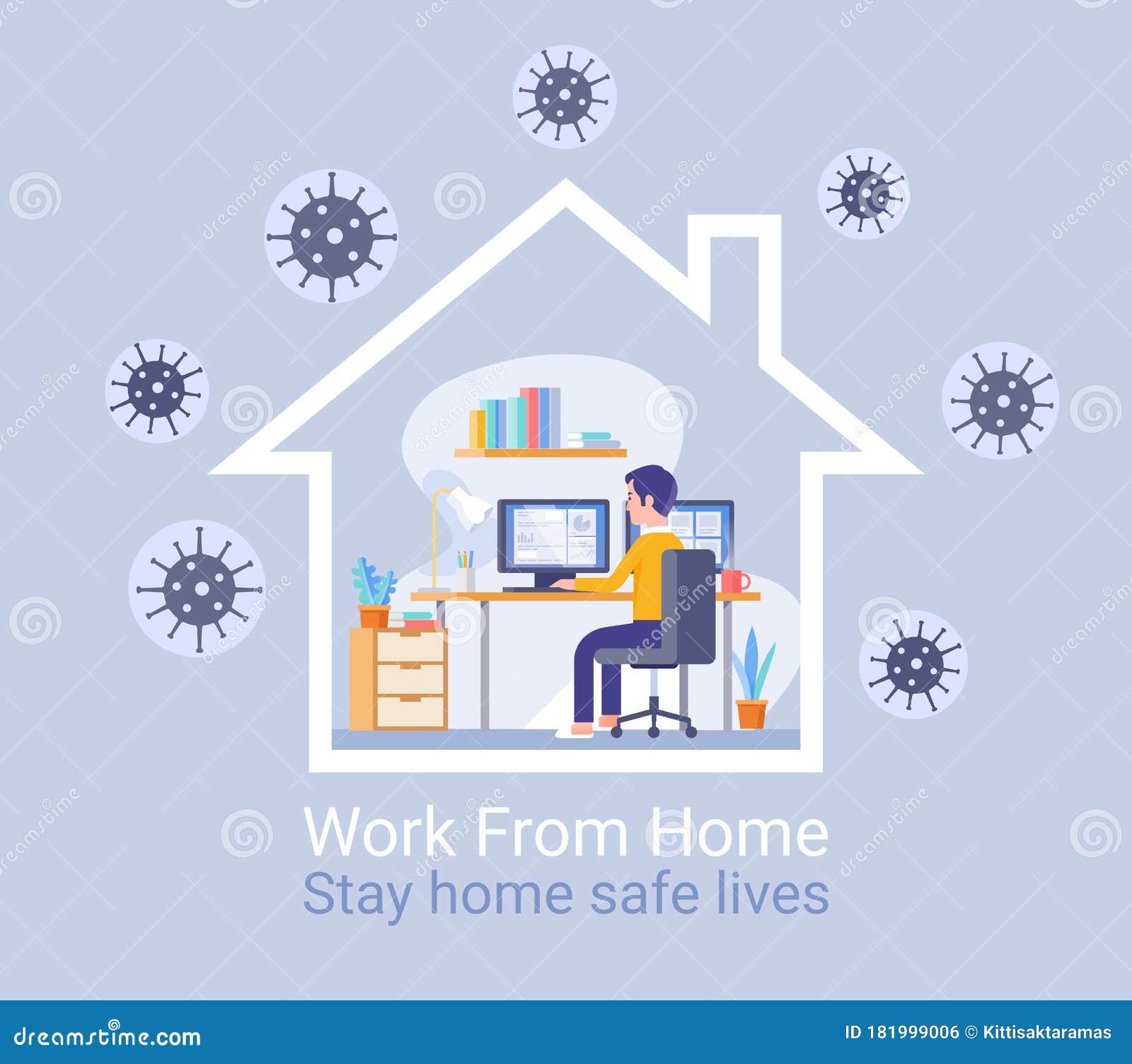 Home Protection Wireless System Logo Design. House Monitoring And ...