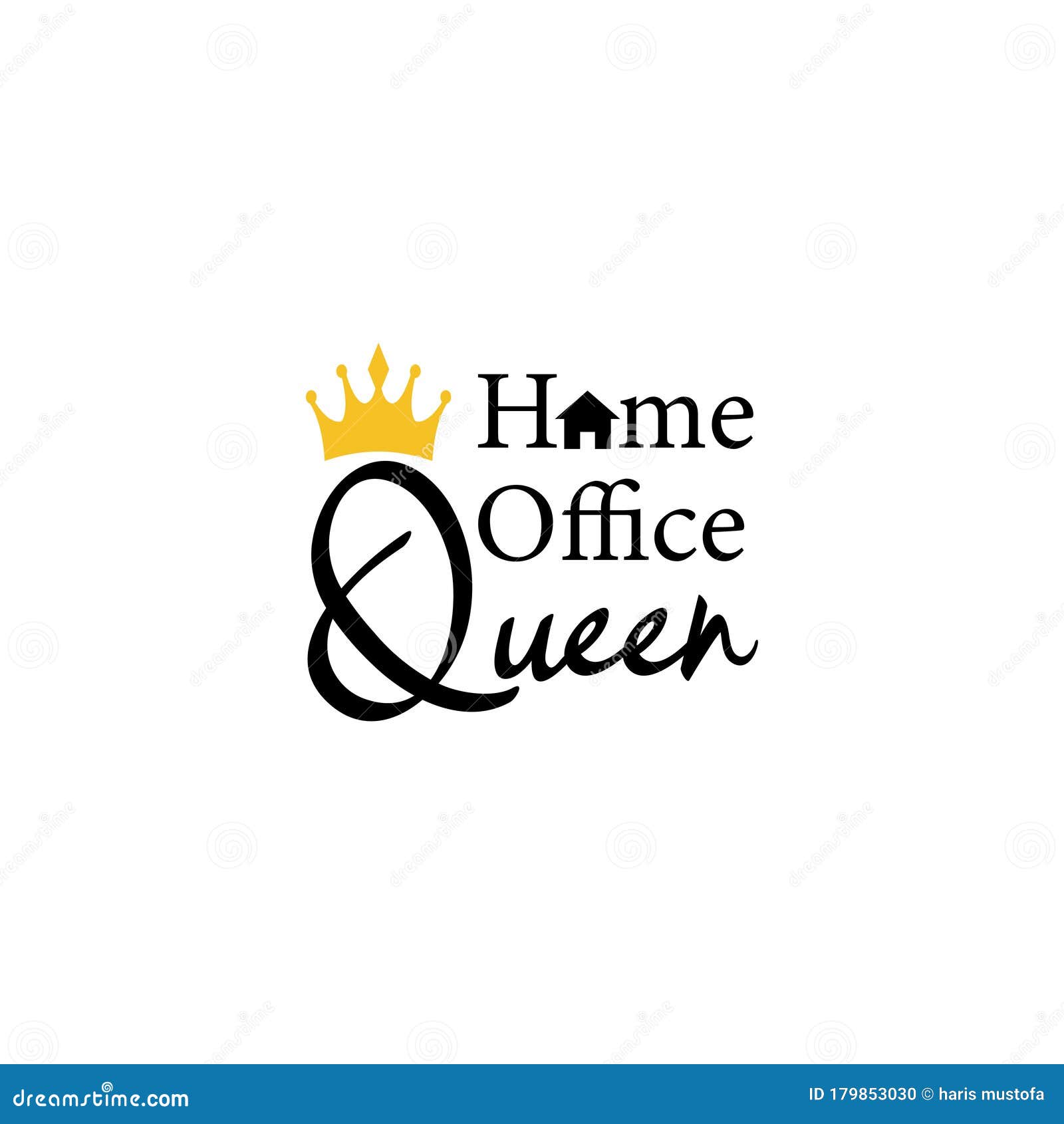 Work from Home Quote Lettering Typography. Home Office Queen Stock ...