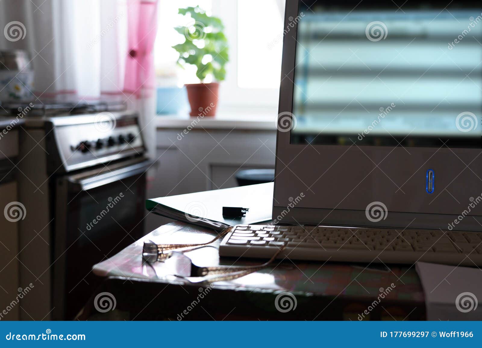 Work from Home. Remote Work Via the Internet Stock Image - Image of ...